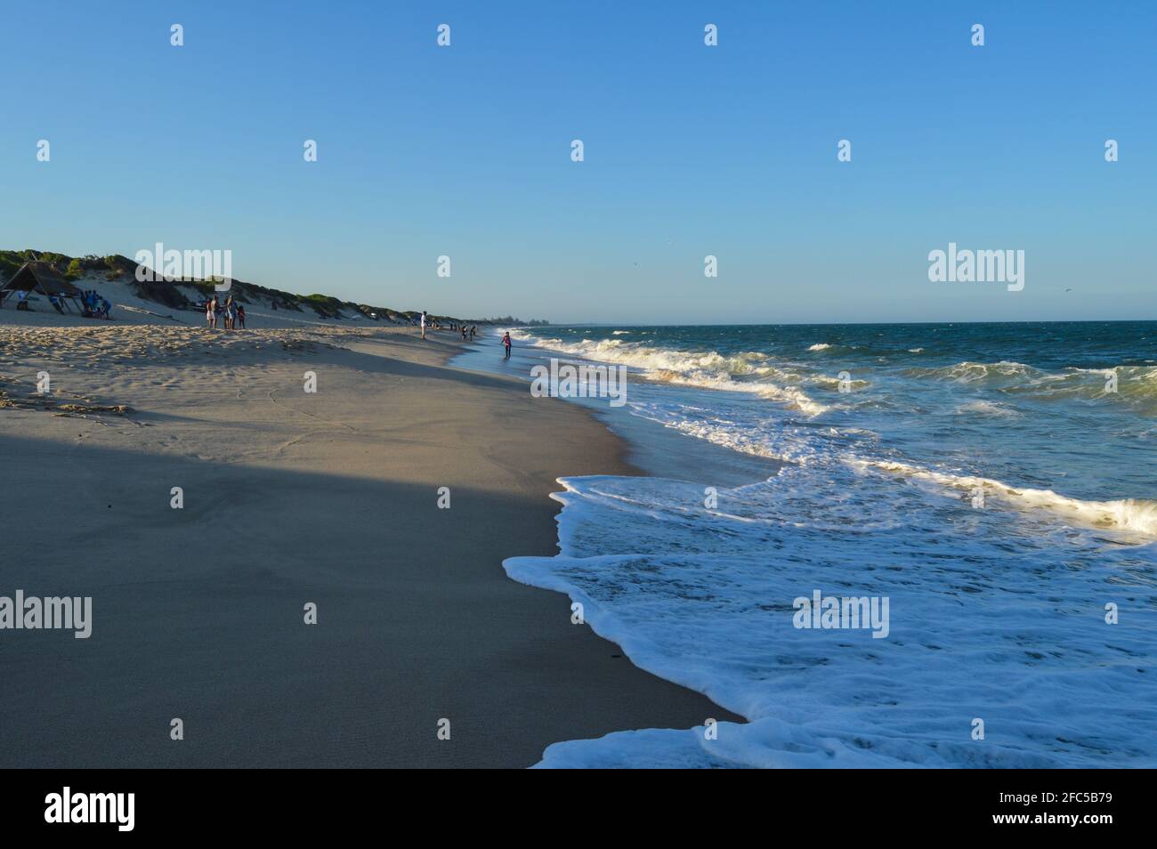 Maputo seascape under clear blue sky and Indian Ocean in Mozambique ...