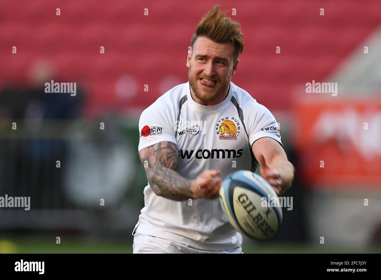 Stuart Hogg of Exeter Chiefs during the pre-game warmup Stock Photo - Alamy