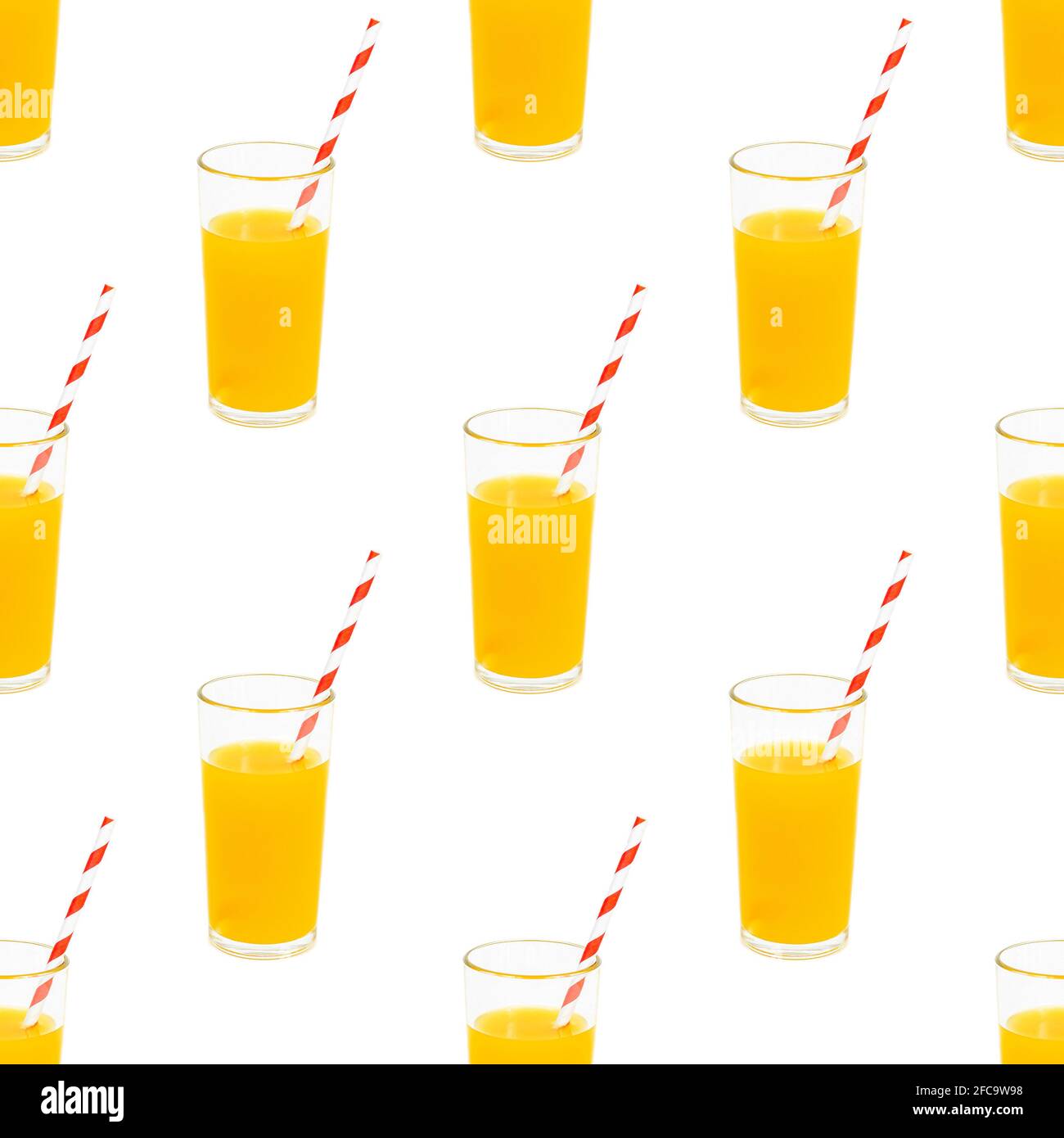 Fruit juice in the glass repeat seamless pattern on white background ...