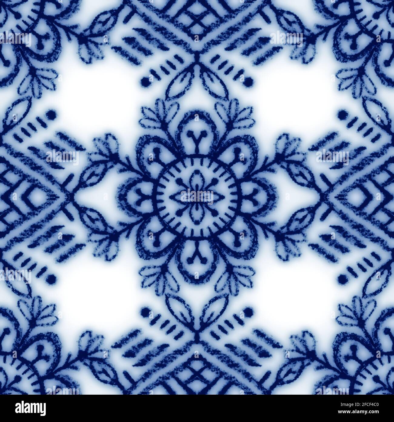 Seamless classic blue and white ceramic design Stock Photo - Alamy