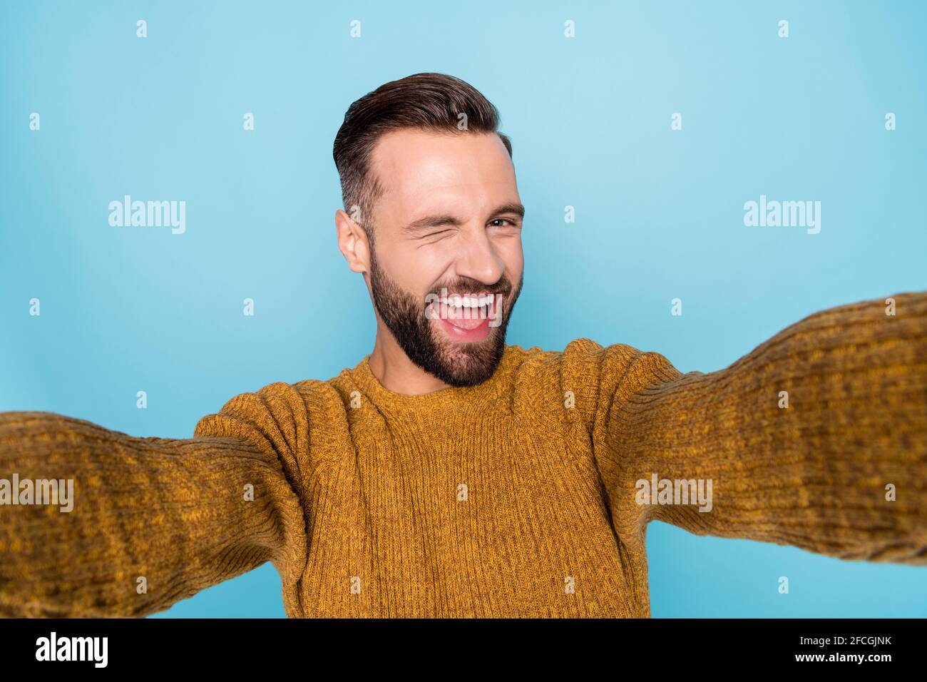 Photo of young happy smiling positive cheerful handsome man take selfie ... Photo of young happy smiling positive cheerful handsome man take selfie ...