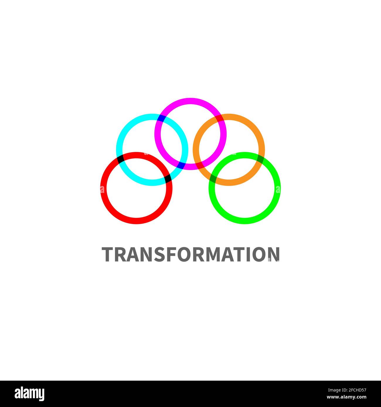 Business logo with connected color circles. Concept of integration ...