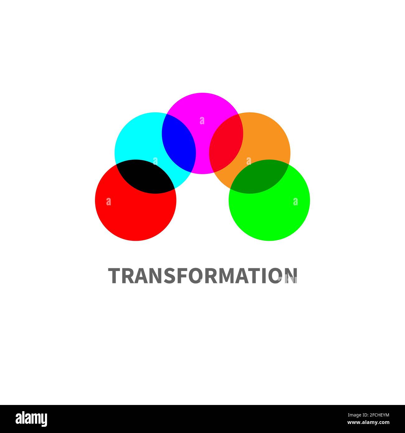 Business logo with connected color circles. Concept of integration ...