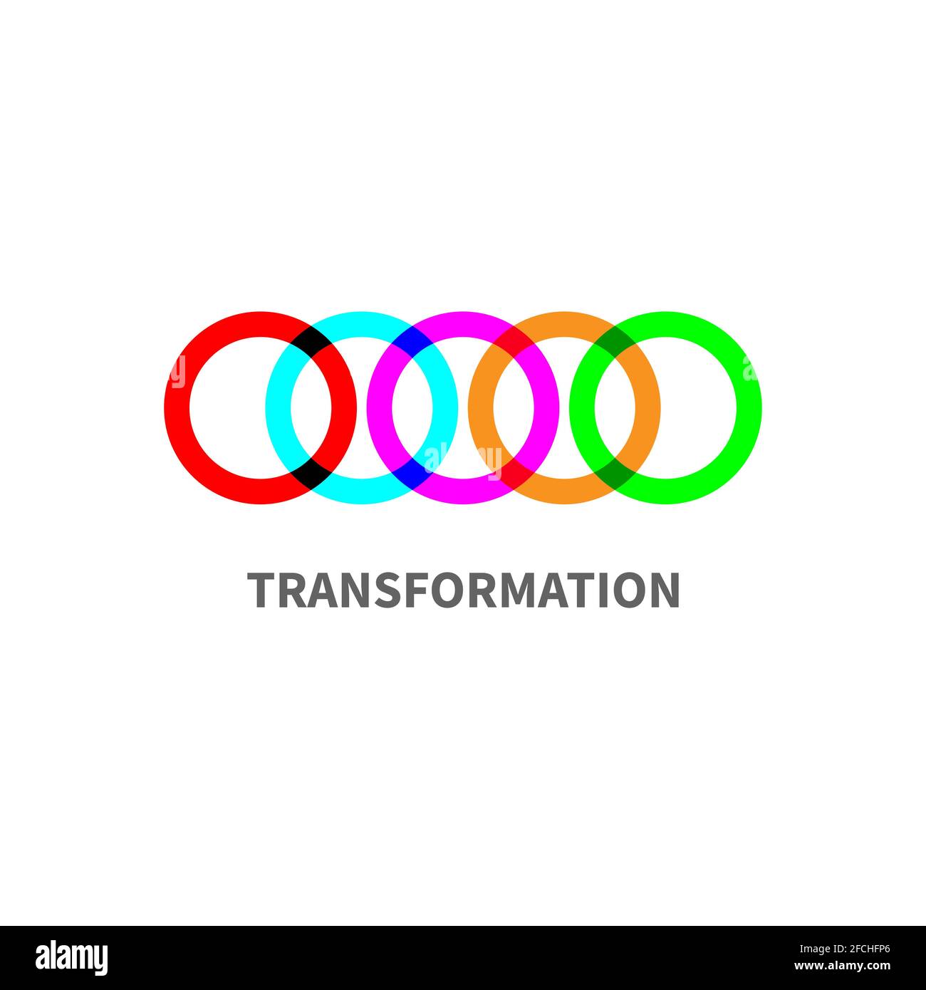 Business logo with connected color circles. Concept of integration ...