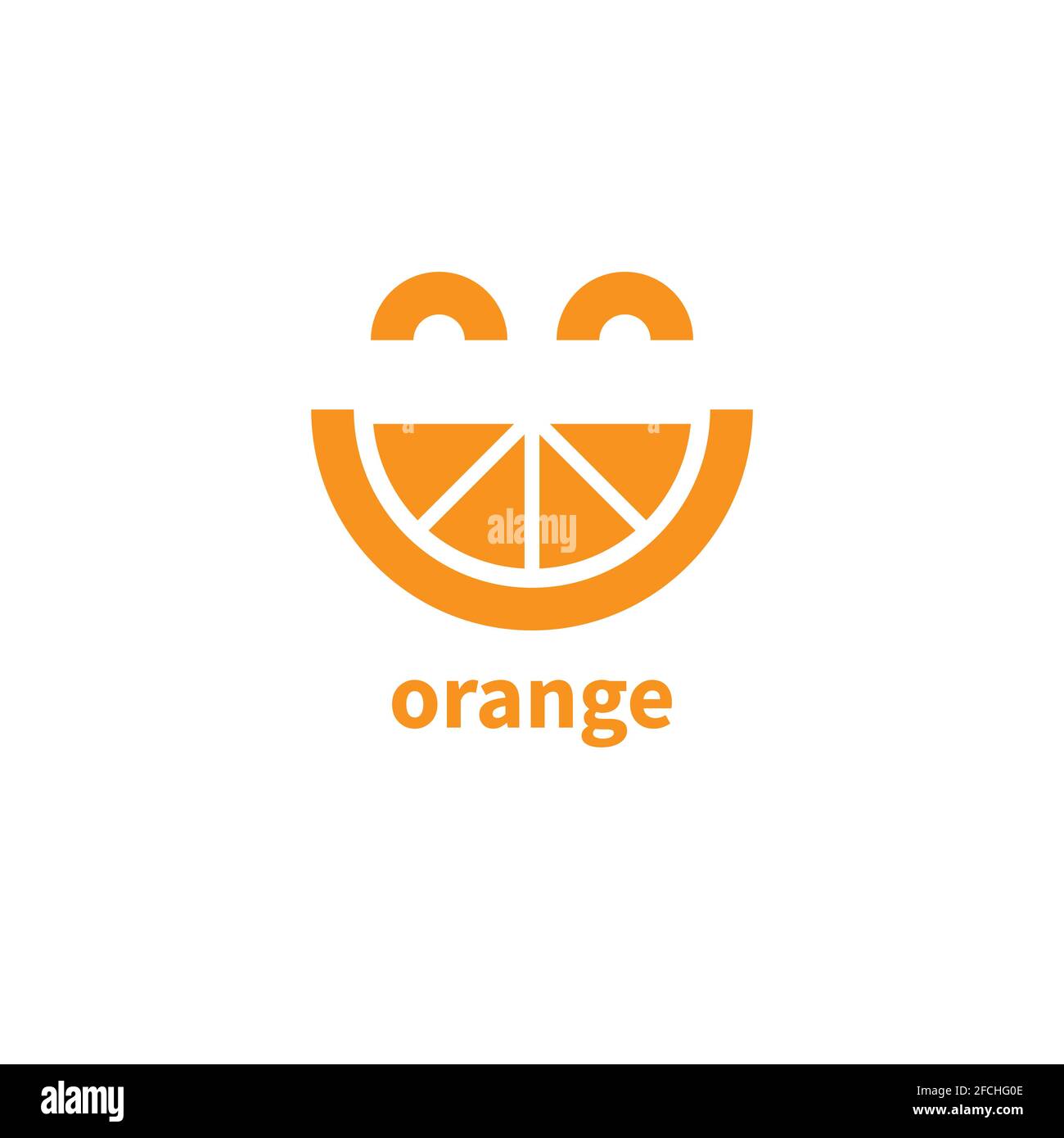 Orange logo. Smiling orange icon isolated on white Stock Vector Image ...
