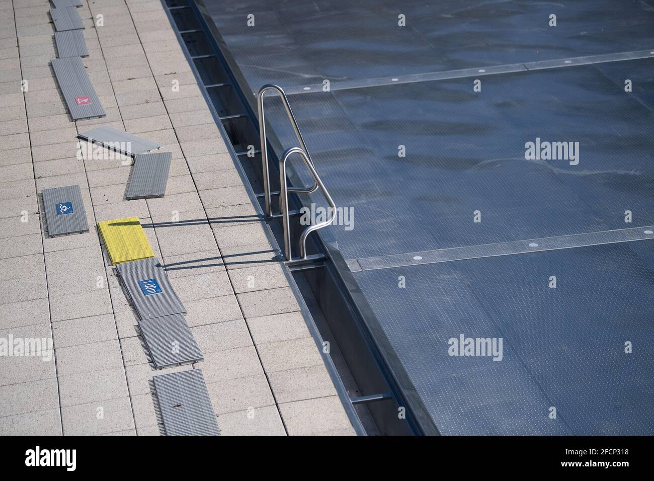 Mainz, Germany. 23rd Apr, 2021. Covers for the overflow lie next to a ...
