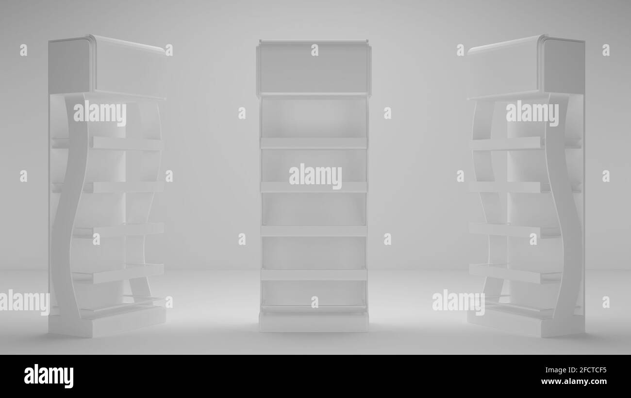 3D modern gondola display design customize store product display ...