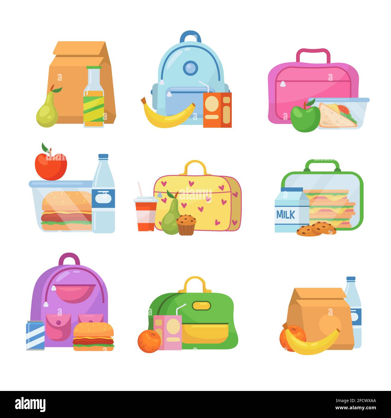 Child School Lunch Sandwich Stock Vector Images - Alamy