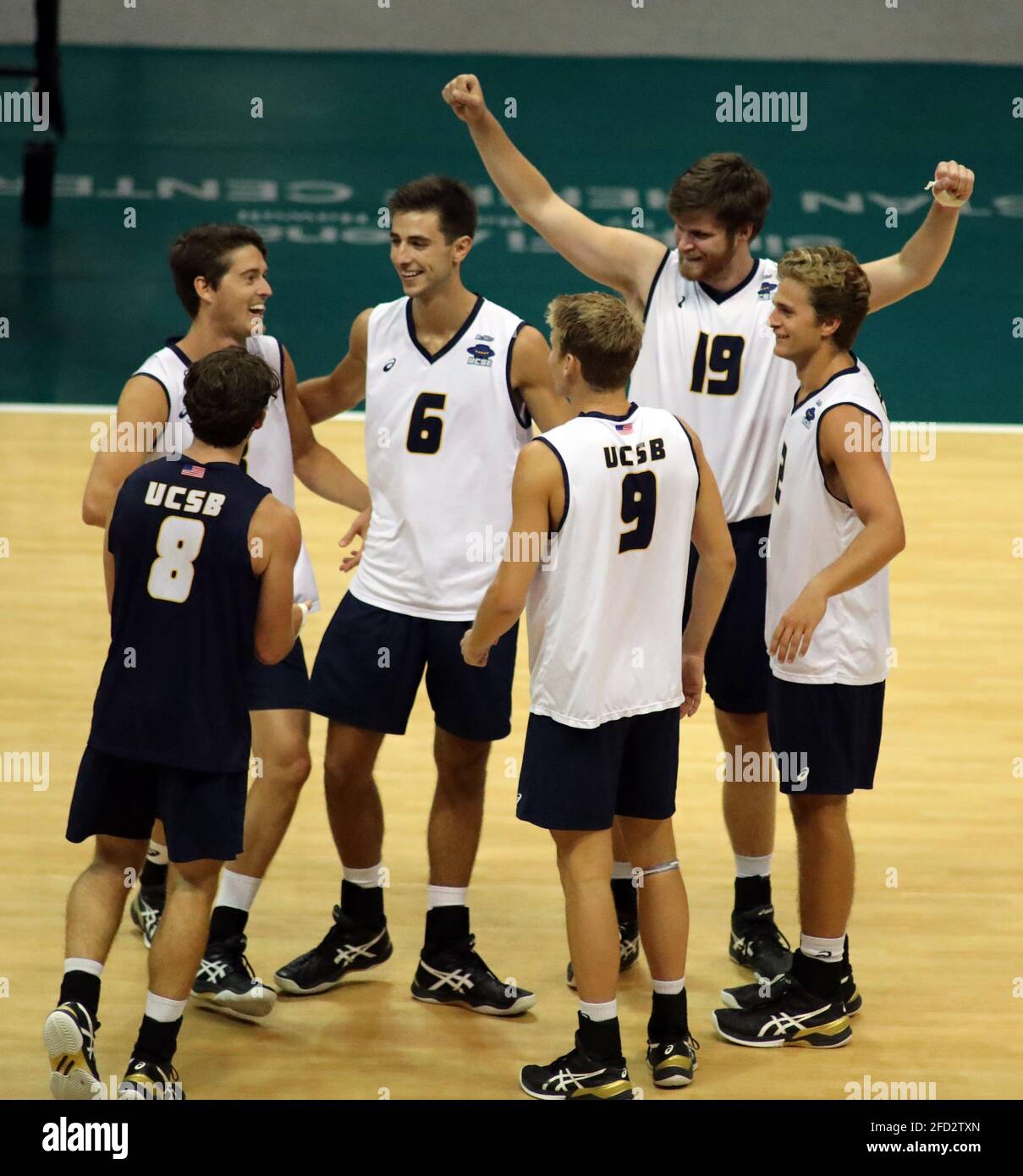 April 23, 2021 - UCSB players celebrate a point during a semifinal ...