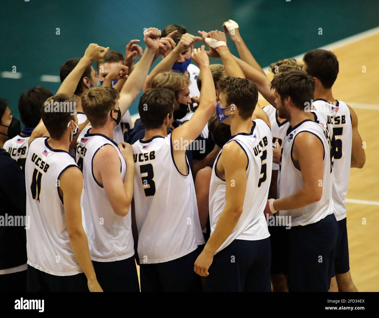 April 23, 2021 - UCSB celebrates the win after a semifinal round game ...
