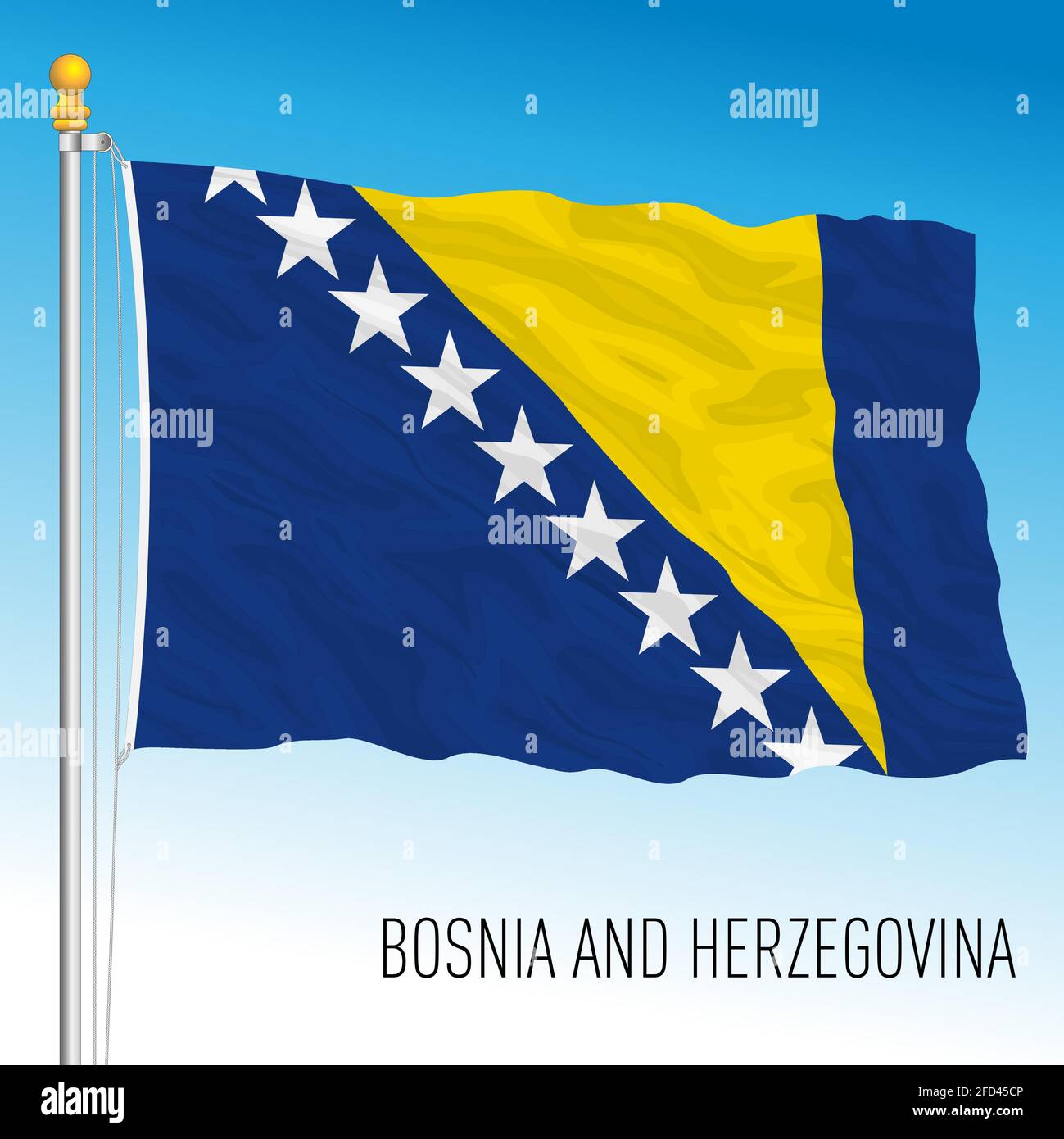 Bosnia and Herzegovina official national flag, European country, vector ...