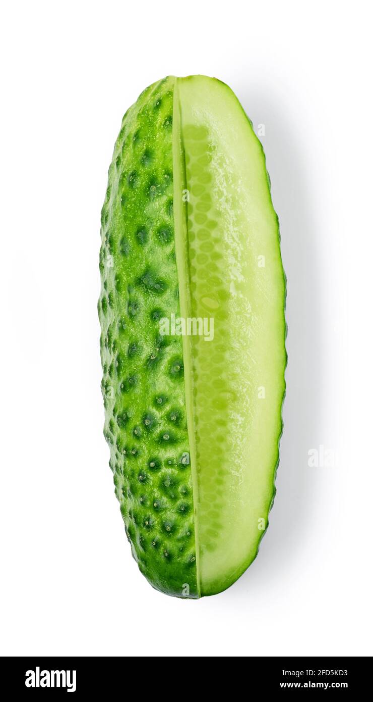fresh raw cucumber isolated on white background, top view Stock Photo ...