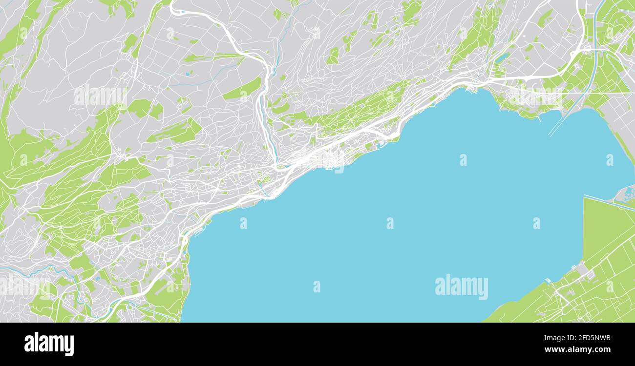 Urban vector city map of Neuchatel, Switzerland, Europe Stock Vector ...