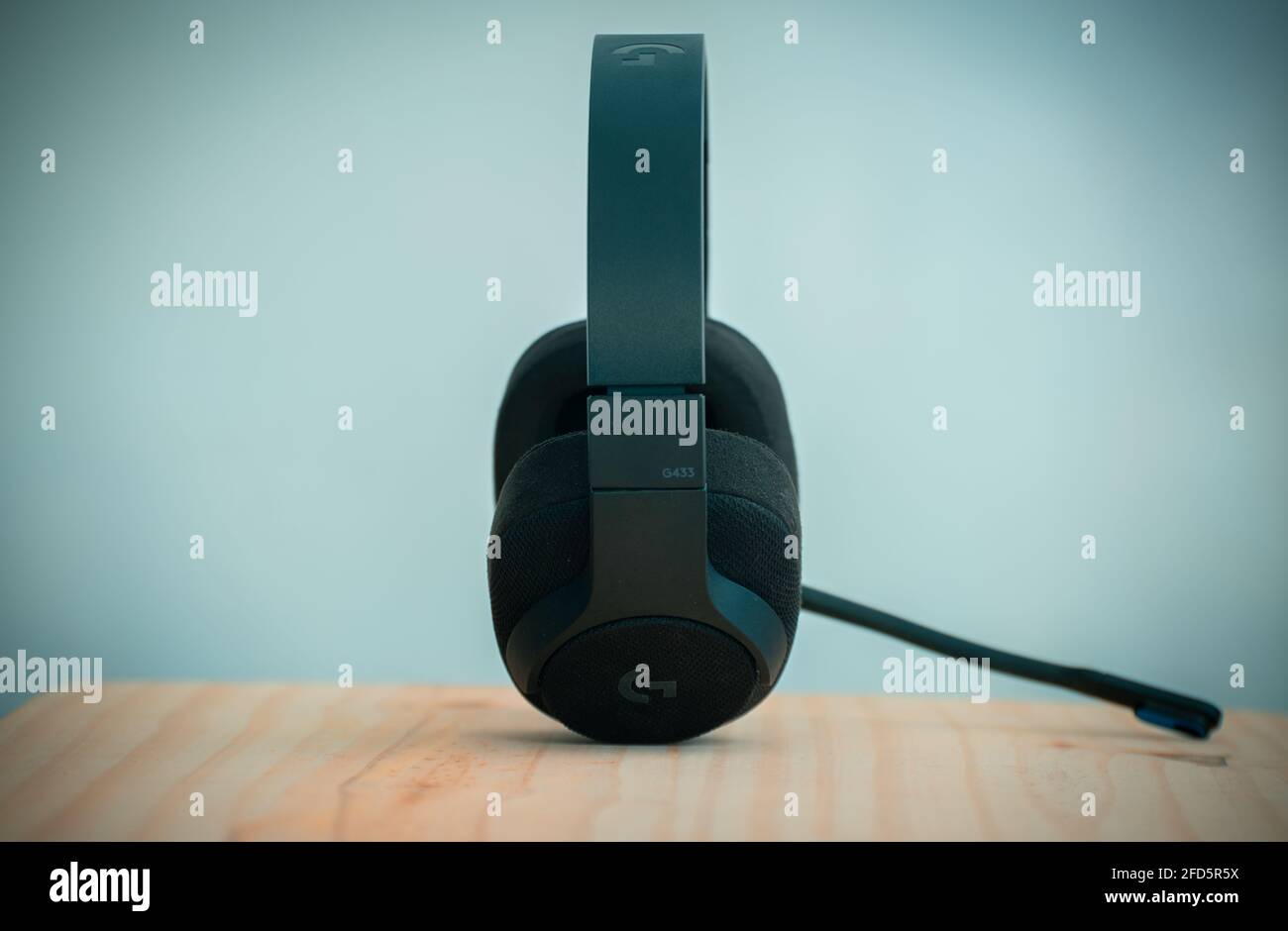 Galle, Sri Lanka - 02 18 2021: Logitech G433 gaming headset standing on ...