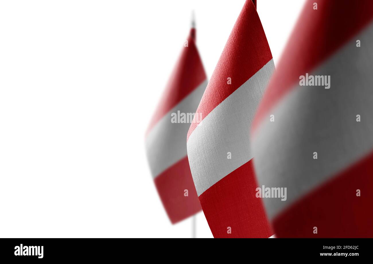 Small national flags of the Peru on a white background Stock Photo - Alamy