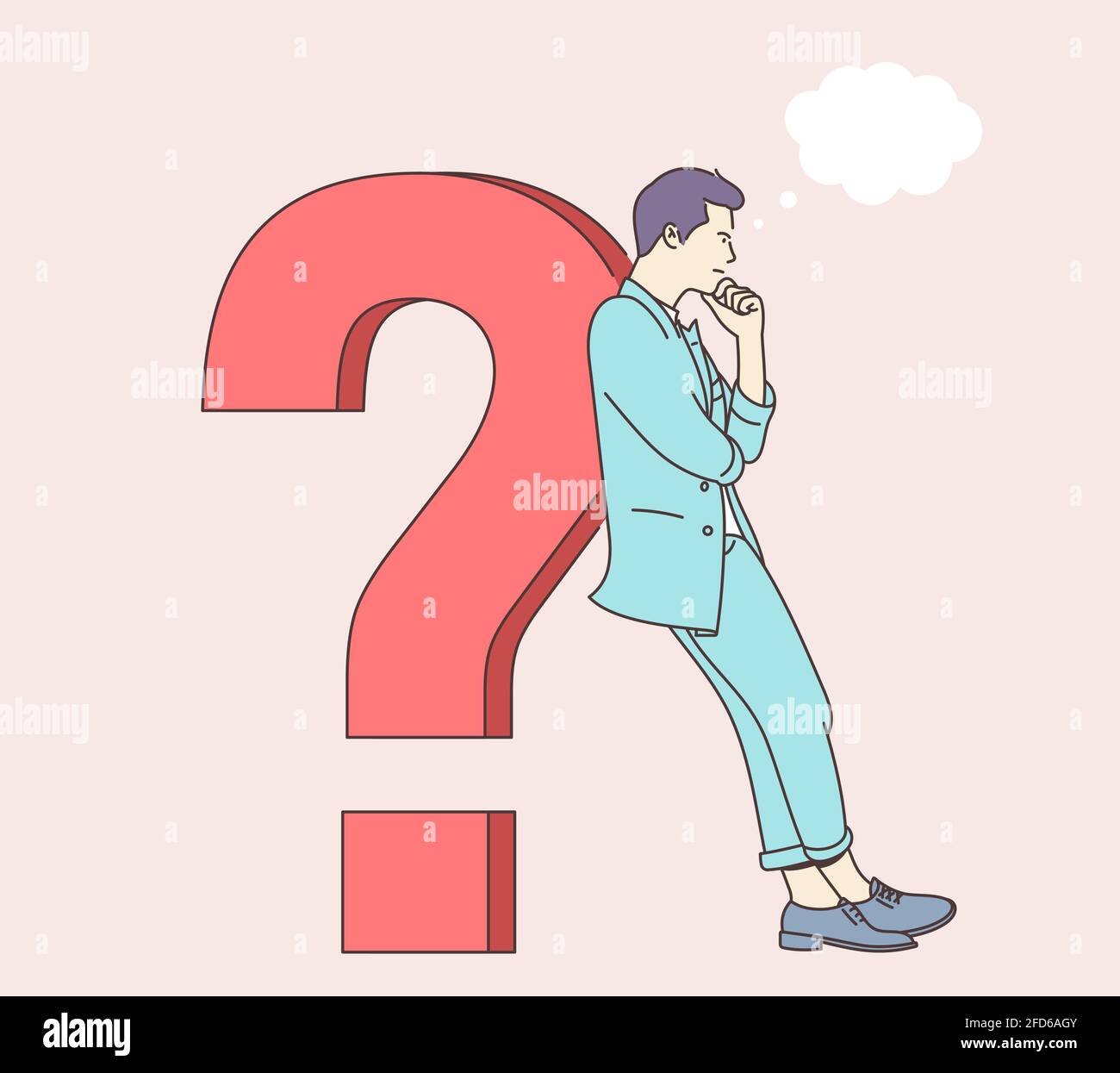 Man thinking puzzled thoughtful Stock Vector Images - Alamy