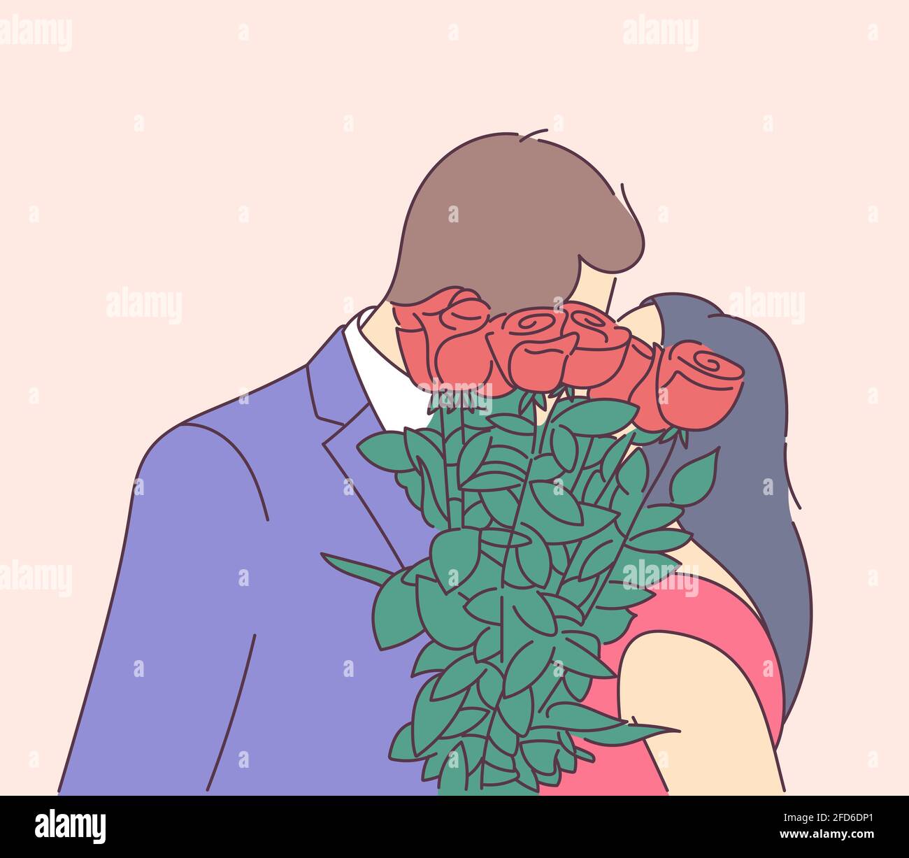 Faces kissing Stock Vector Images - Alamy