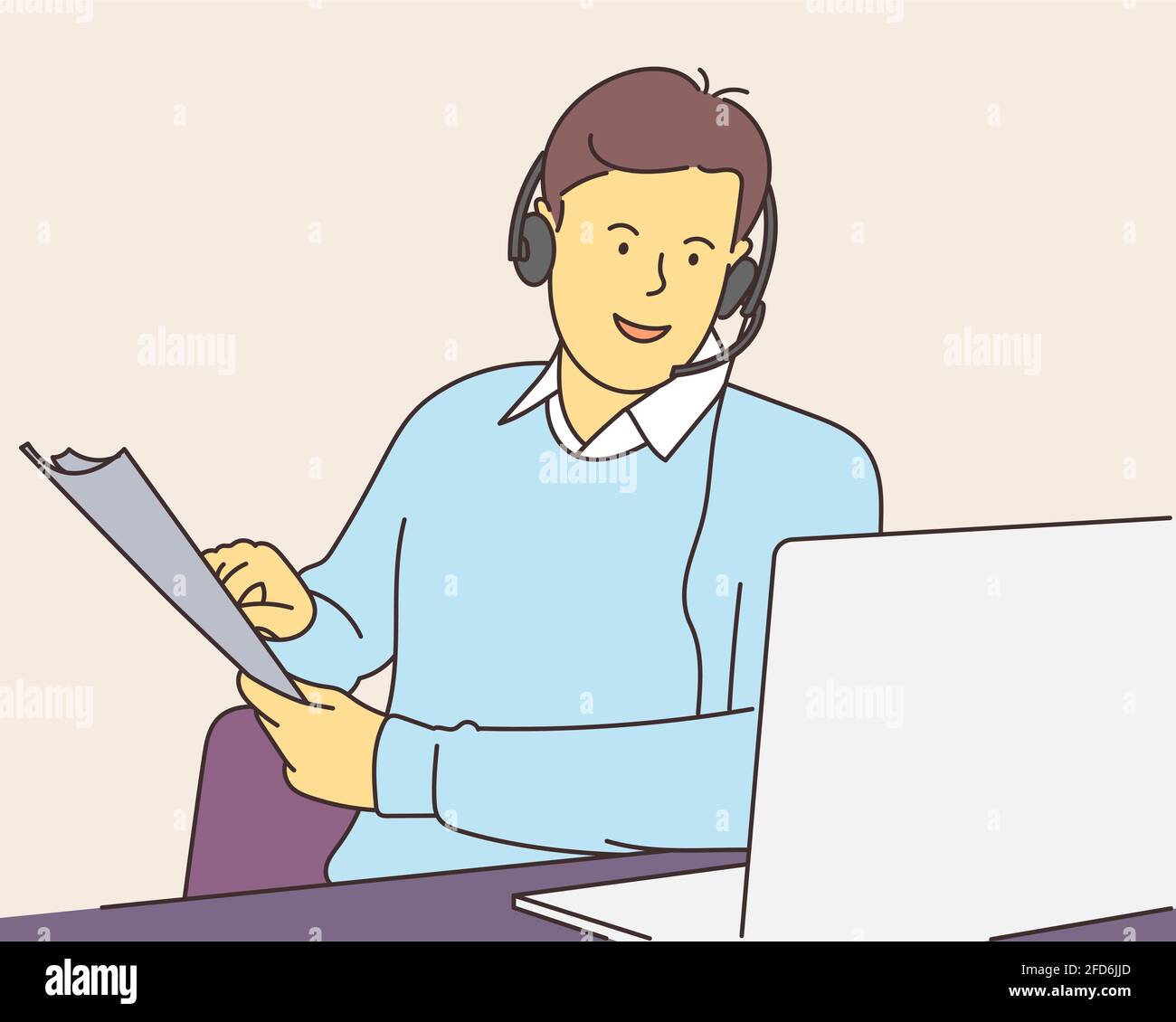 Smiling male business consultant Stock Vector Images - Alamy