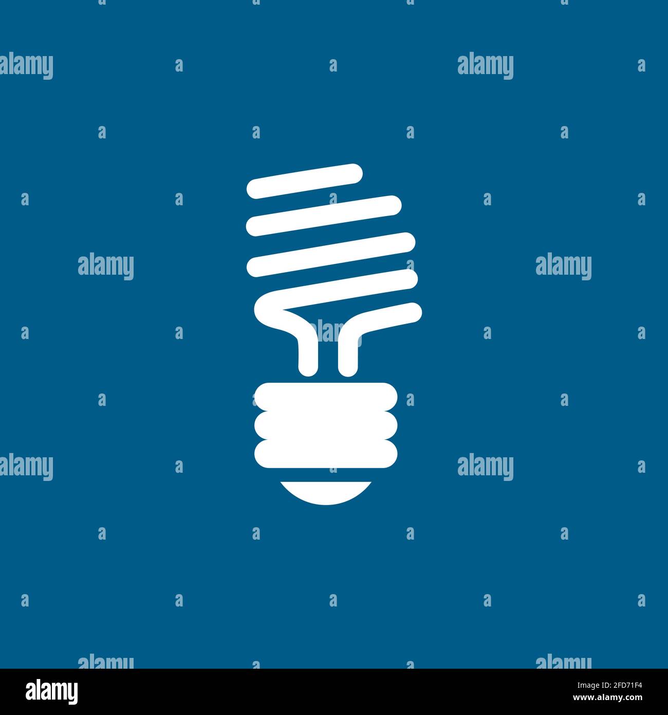 Energy Saving Bulb Icon On Blue Background. Blue Flat Style Vector ...