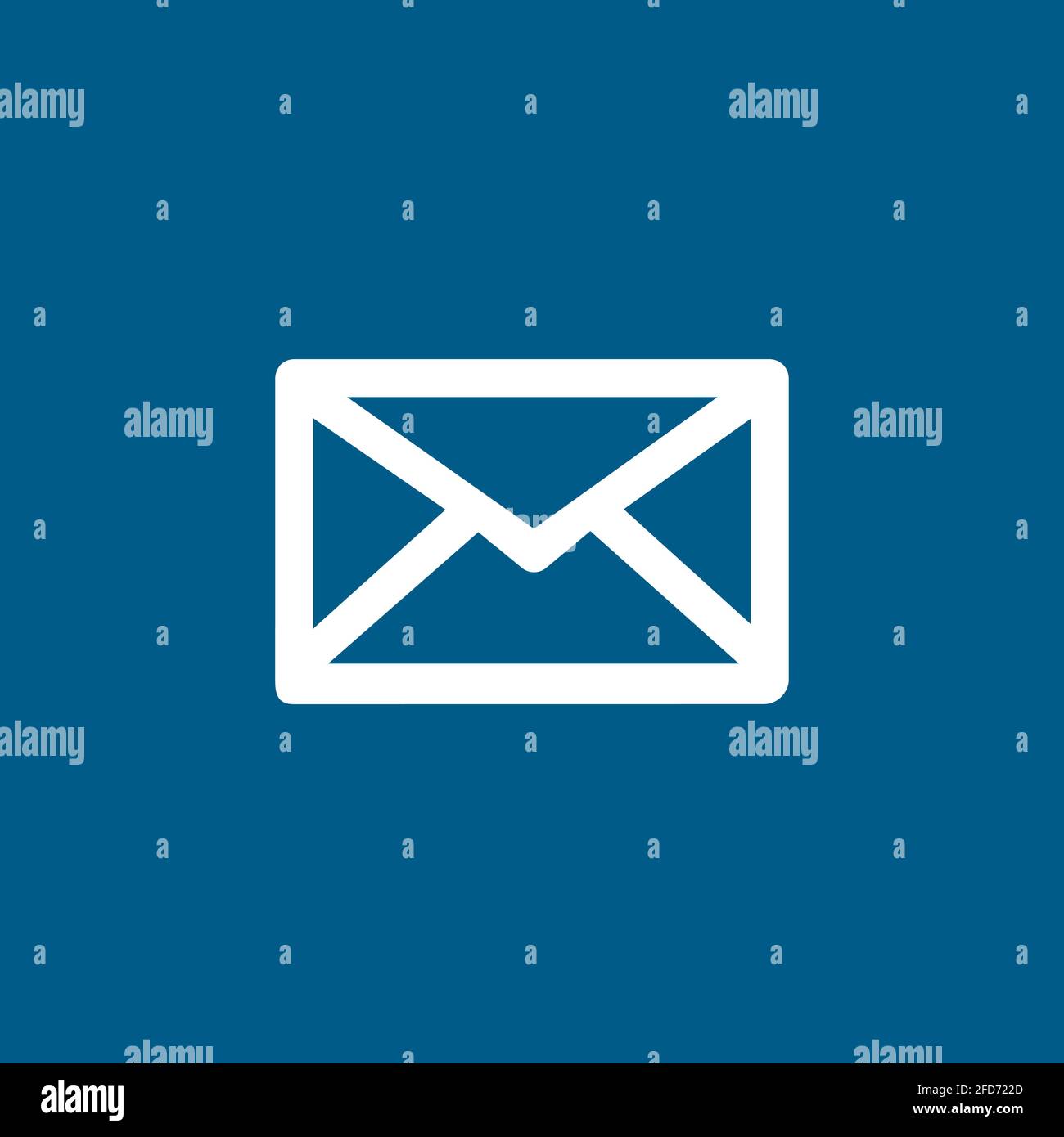 Email Icon On Blue Background. Blue Flat Style Vector Illustration ...