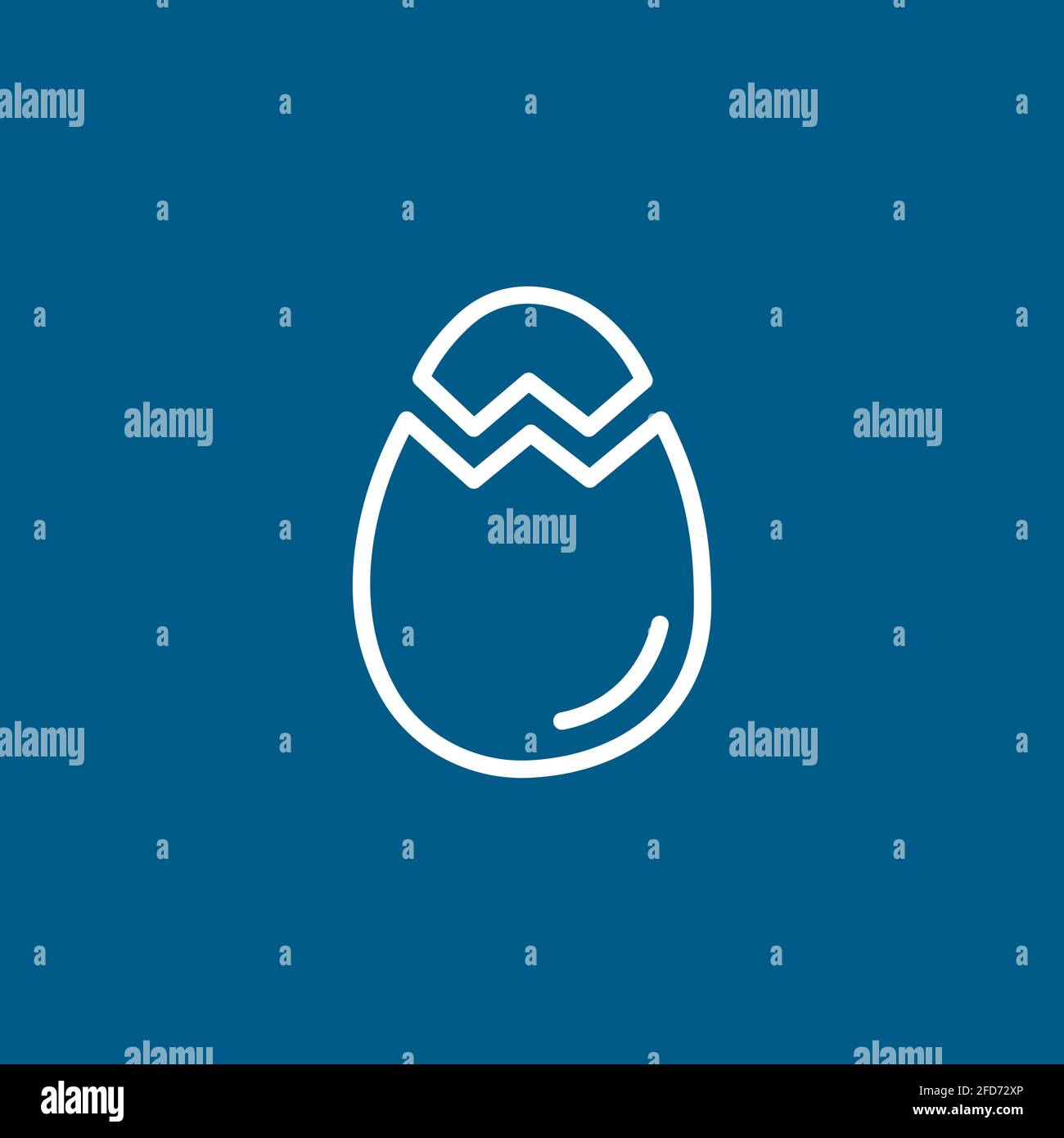 Egg Line Icon On Blue Background. Blue Flat Style Vector Illustration ...