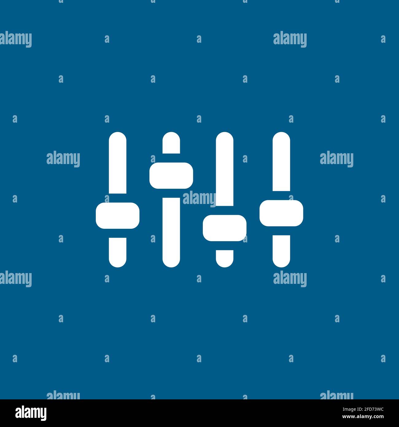 Equalizer Icon On Blue Background. Blue Flat Style Vector Illustration ...