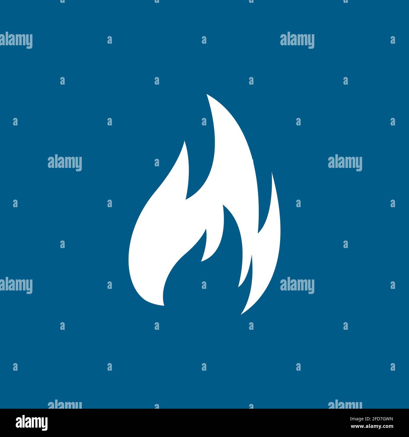 Fire Icon On Blue Background. Blue Flat Style Vector Illustration Stock ...