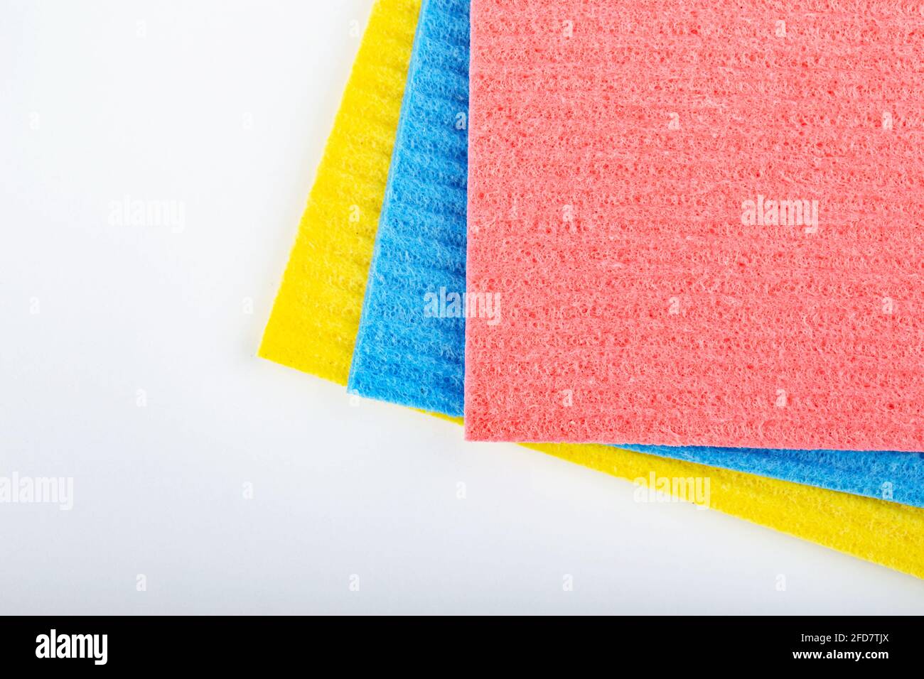 Clean sponge cloths on white background. Household cleaning cloth ...