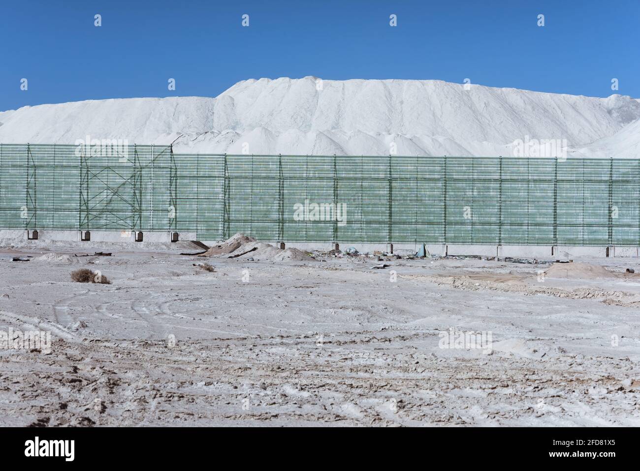 Open-air asbestos mining plant and steel frame fence Stock Photo - Alamy