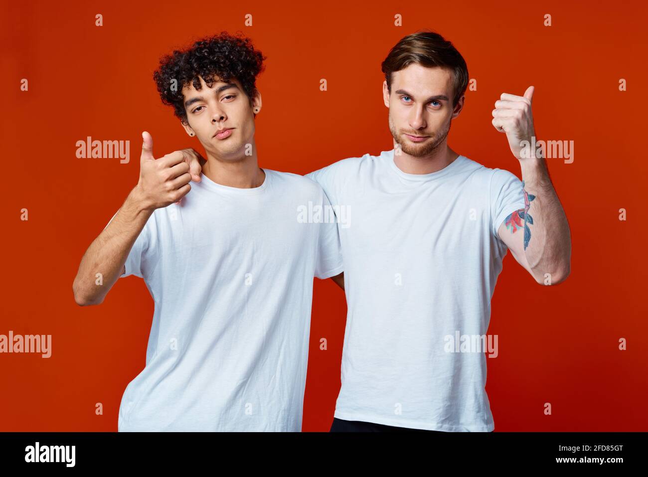 Two guys talking standing isolated hi-res stock photography and images ...