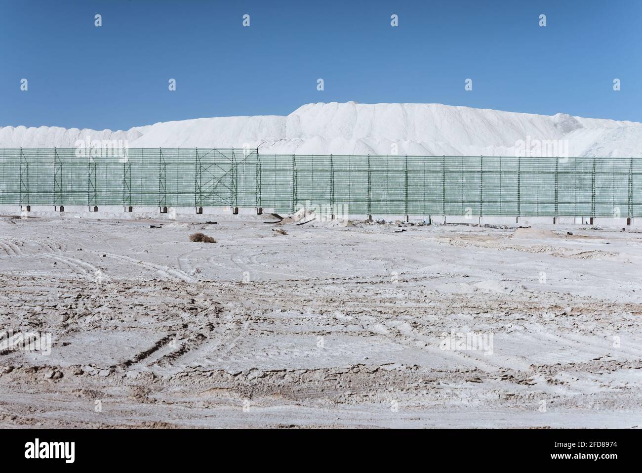 Open-air asbestos mining plant and steel frame fence Stock Photo - Alamy