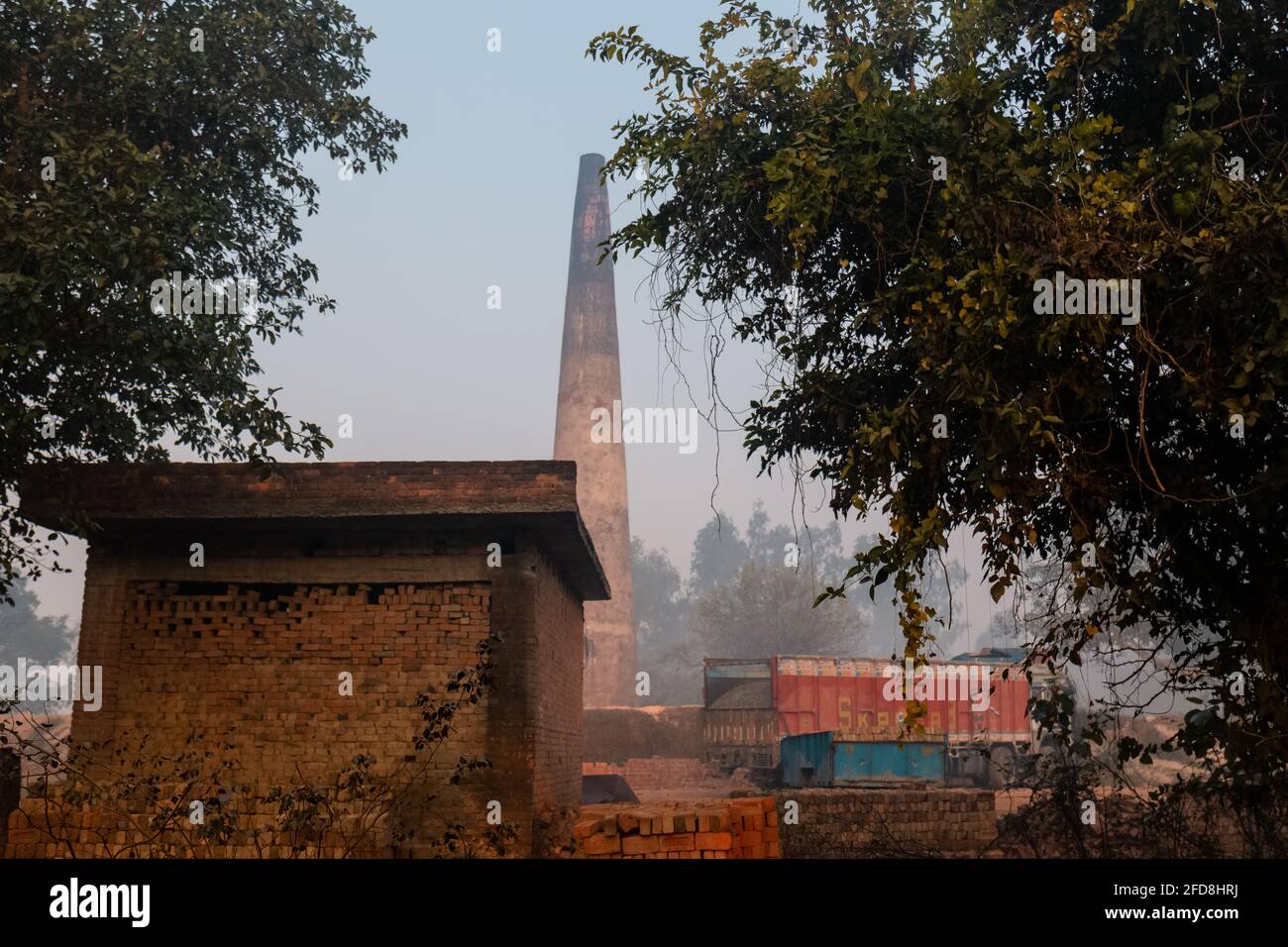 Bareilly, Uttar Pradesh, India - December 2020 : Chimney at brick ...