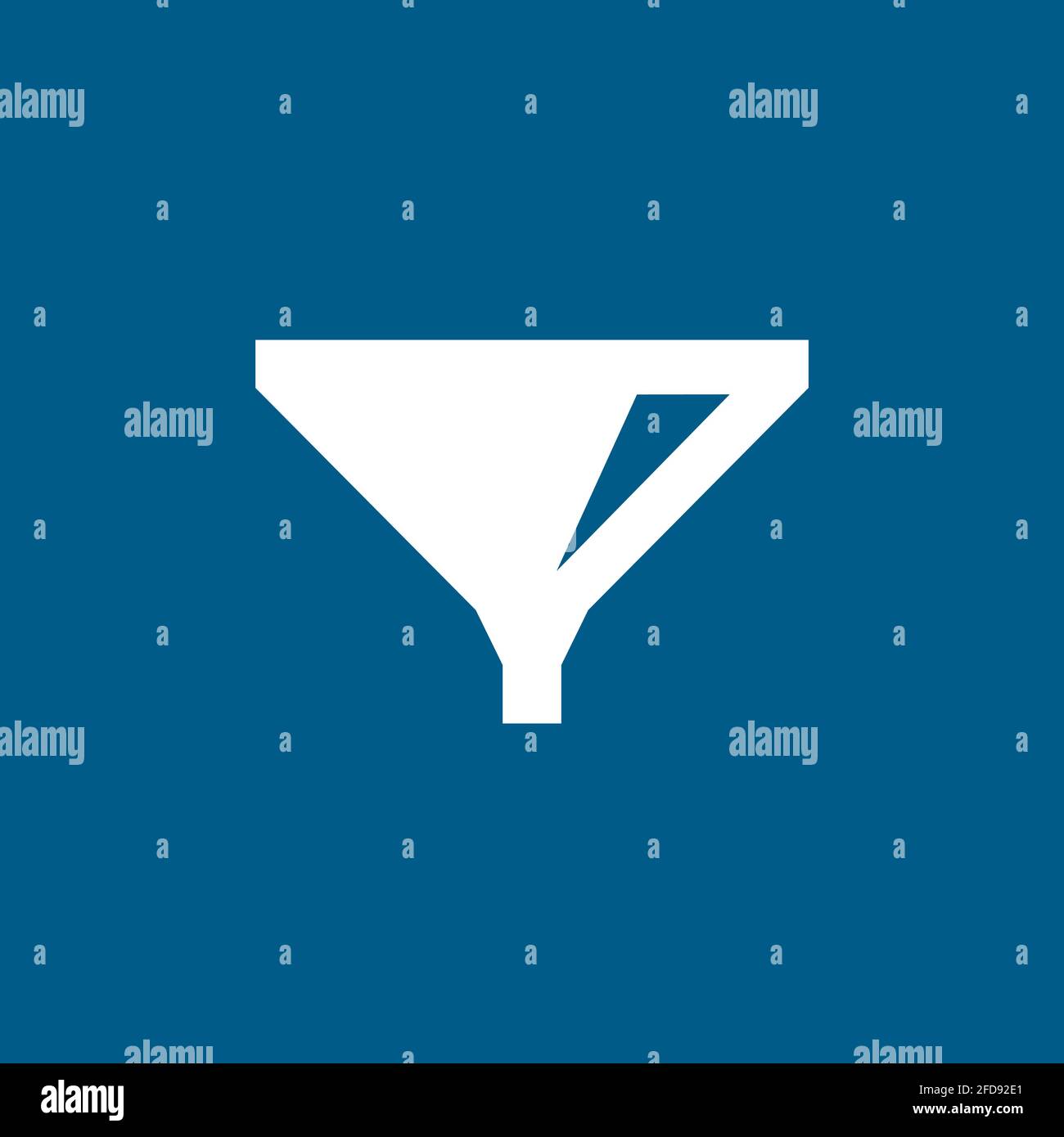 Funnel Icon On Blue Background. Blue Flat Style Vector Illustration ...