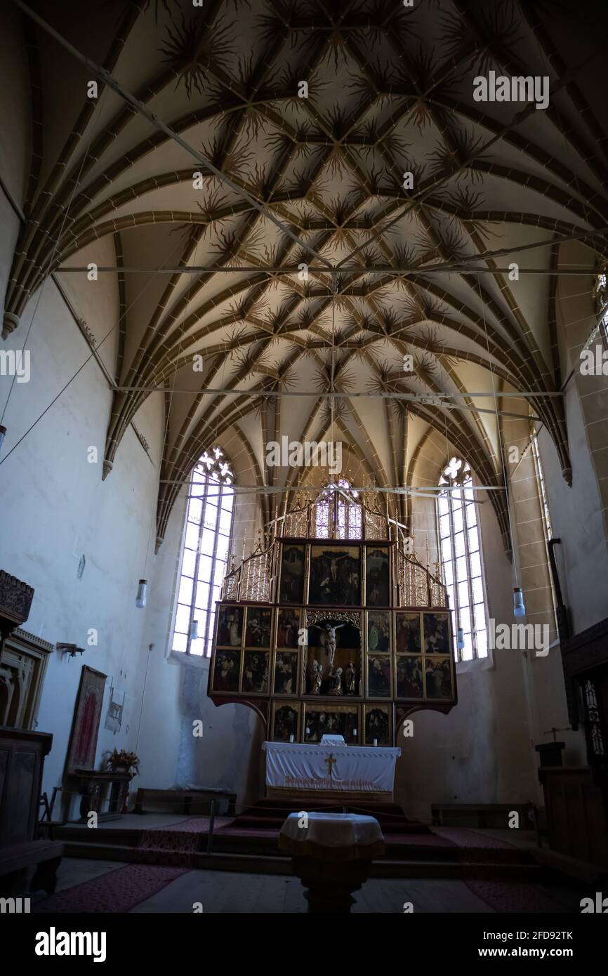 Biertan , Romania - April 10, 2021: Interior of Biertan Fortified ...