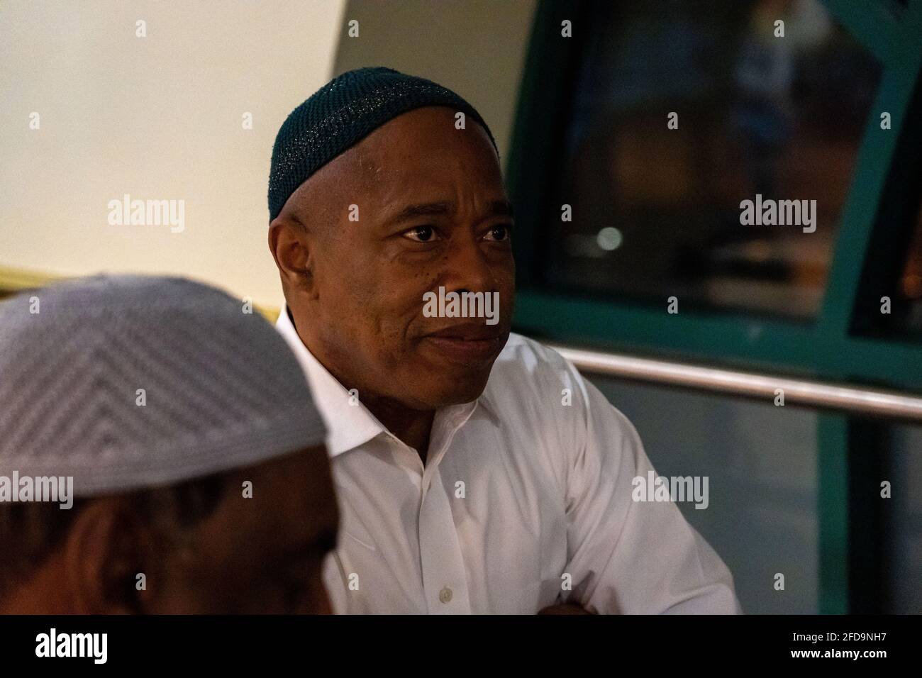New York City mayoral candidate Eric Adams attends the Iftar meal at ...