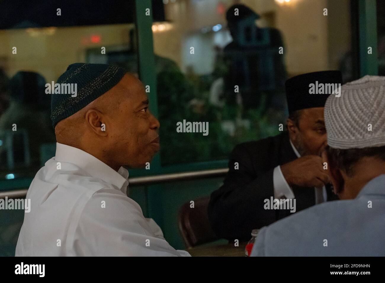 New York City mayoral candidate Eric Adams attends the Iftar meal at ...
