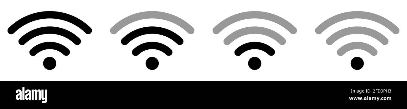 Set of vector illustration signal icon or symbol. Internet Connection ...