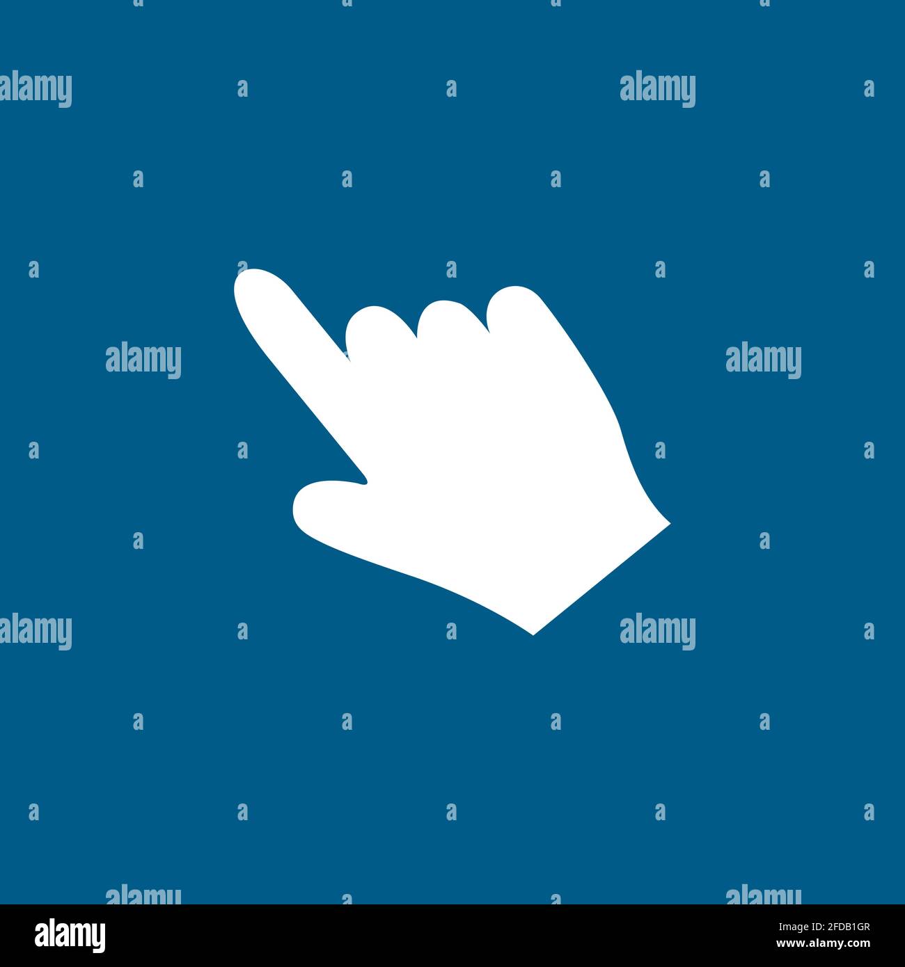 Hand Icon On Blue Background. Blue Flat Style Vector Illustration Stock ...