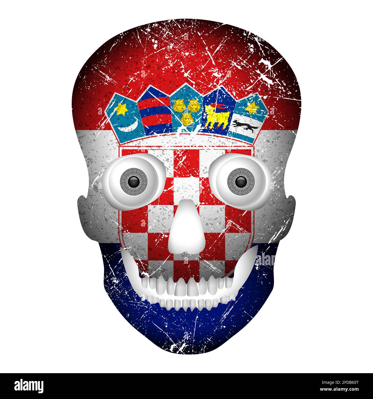 Skull flag Croatia on a white background. Vector illustration Stock ...