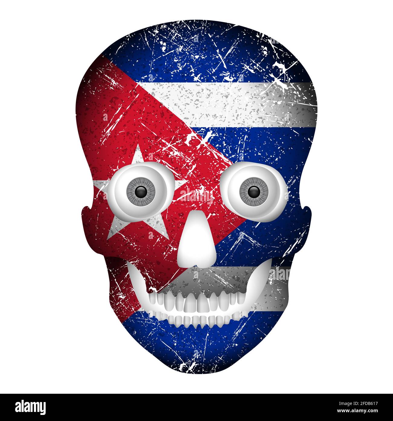 Skull flag Cuba on a white background. Vector illustration Stock Photo ...