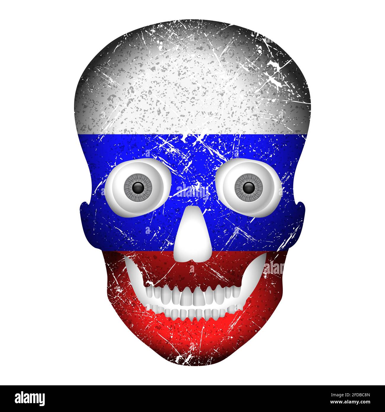 Skull flag Russia on a white background. Vector illustration Stock ...