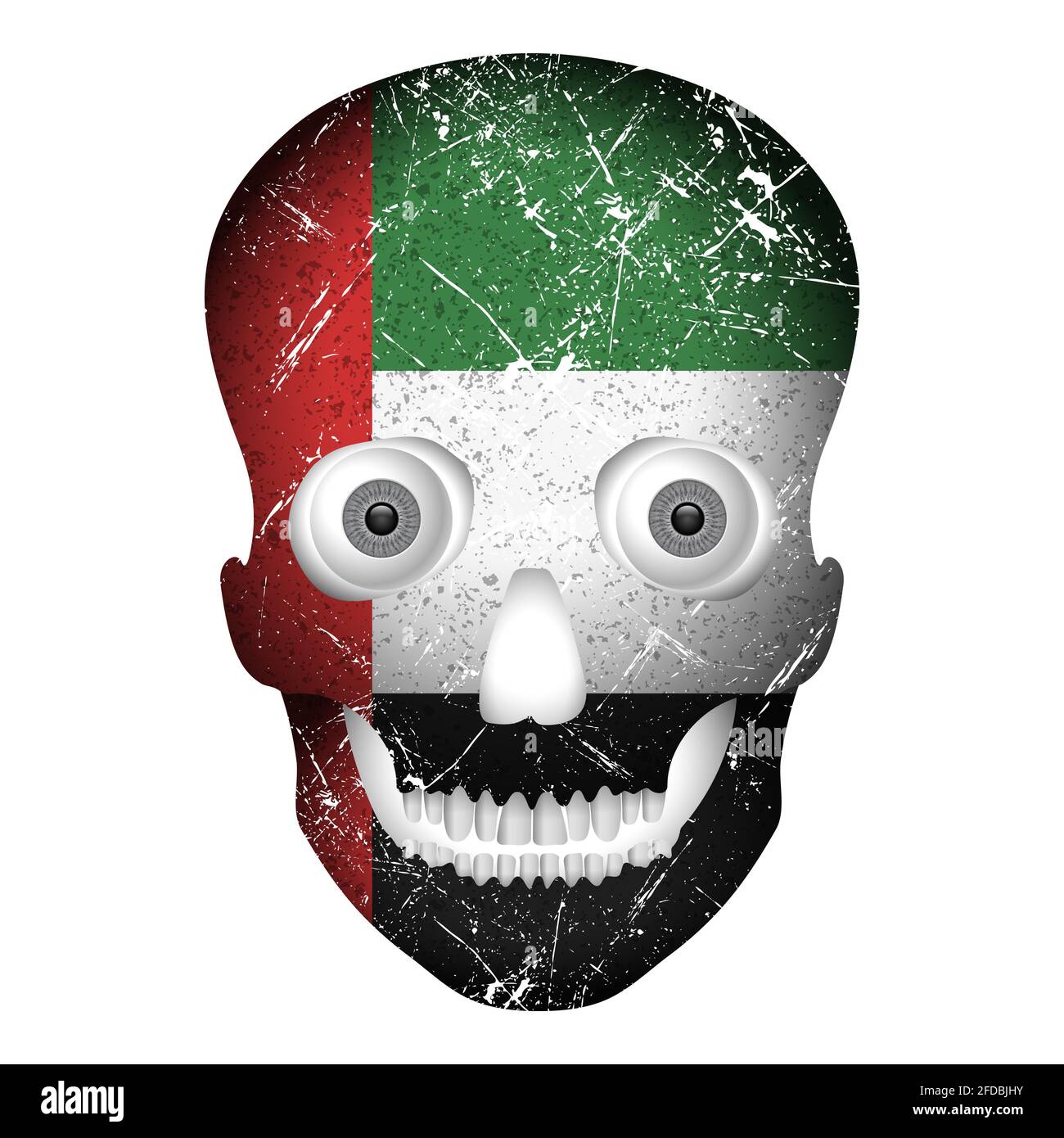 Skull flag UAE on a white background. Vector illustration Stock Photo ...