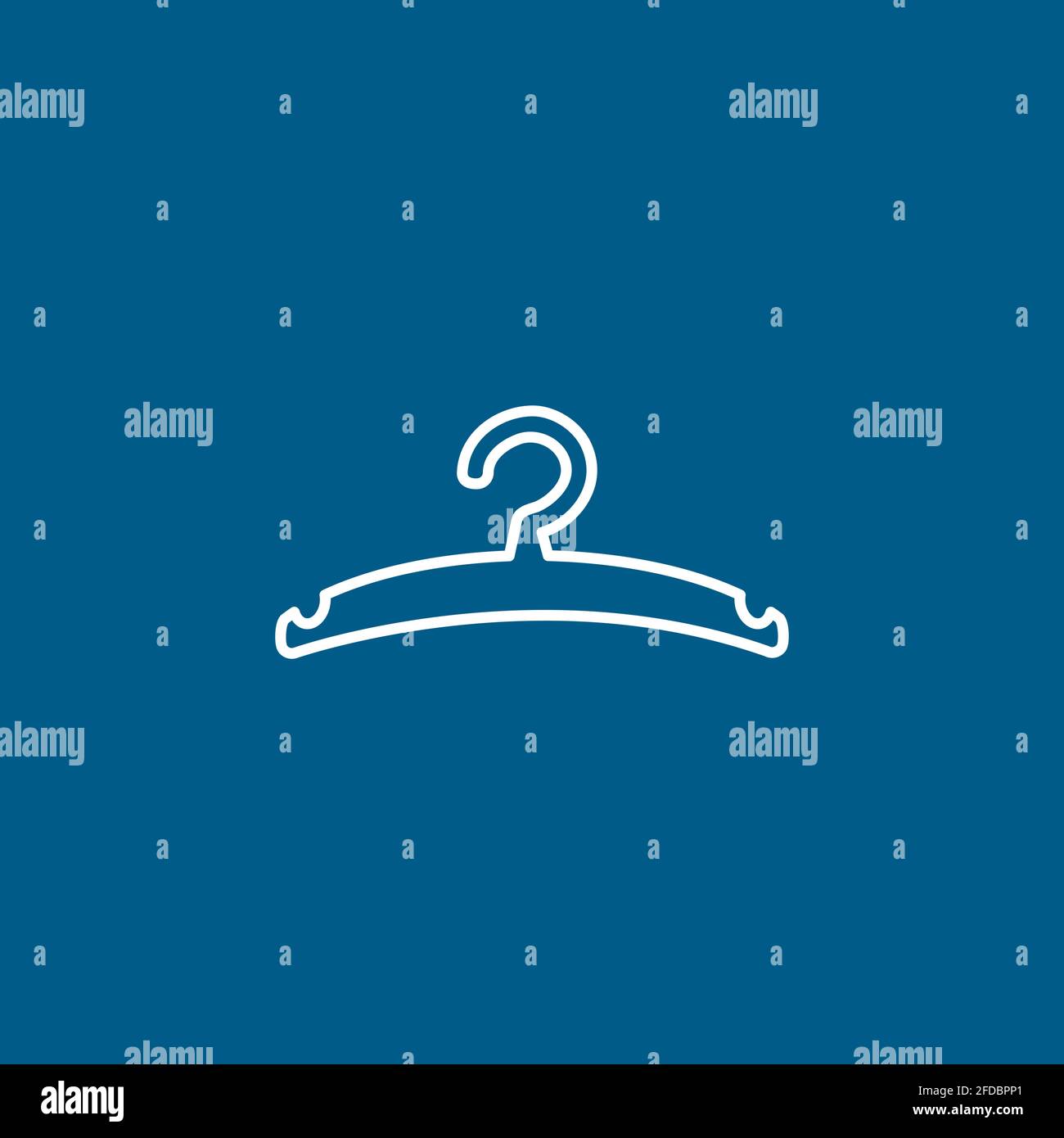 Hanger Line Icon On Blue Background. Blue Flat Style Vector ...