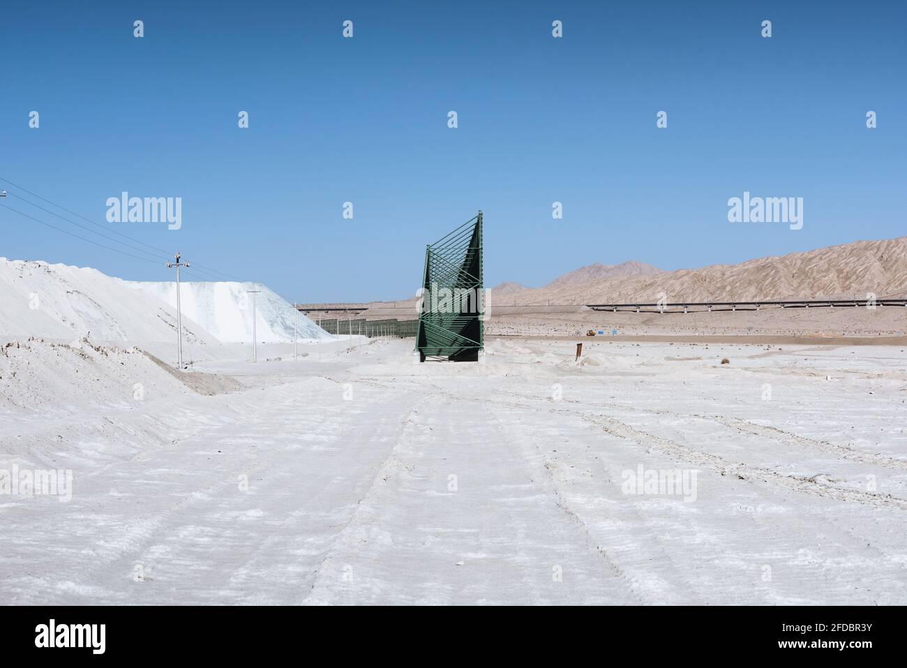 Open-air asbestos mining plant and steel frame fence Stock Photo - Alamy