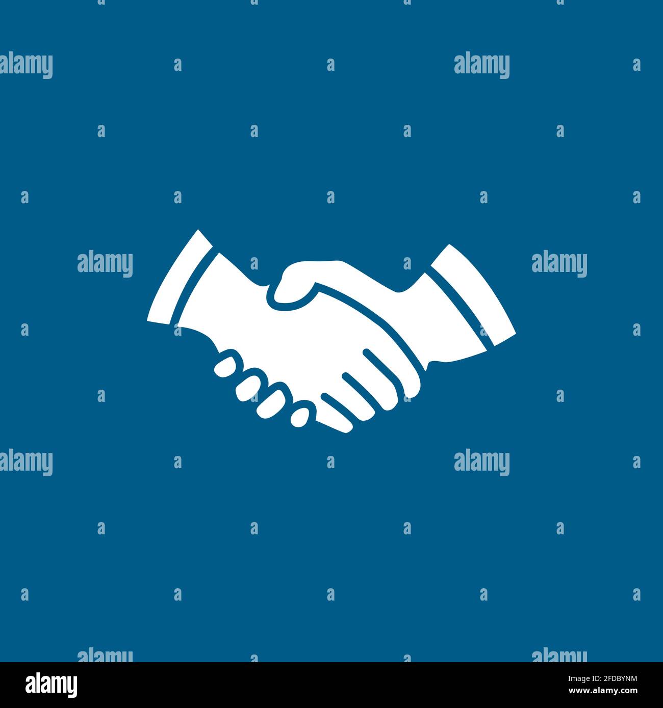 Handshake Icon On Blue Background. Blue Flat Style Vector Illustration ...