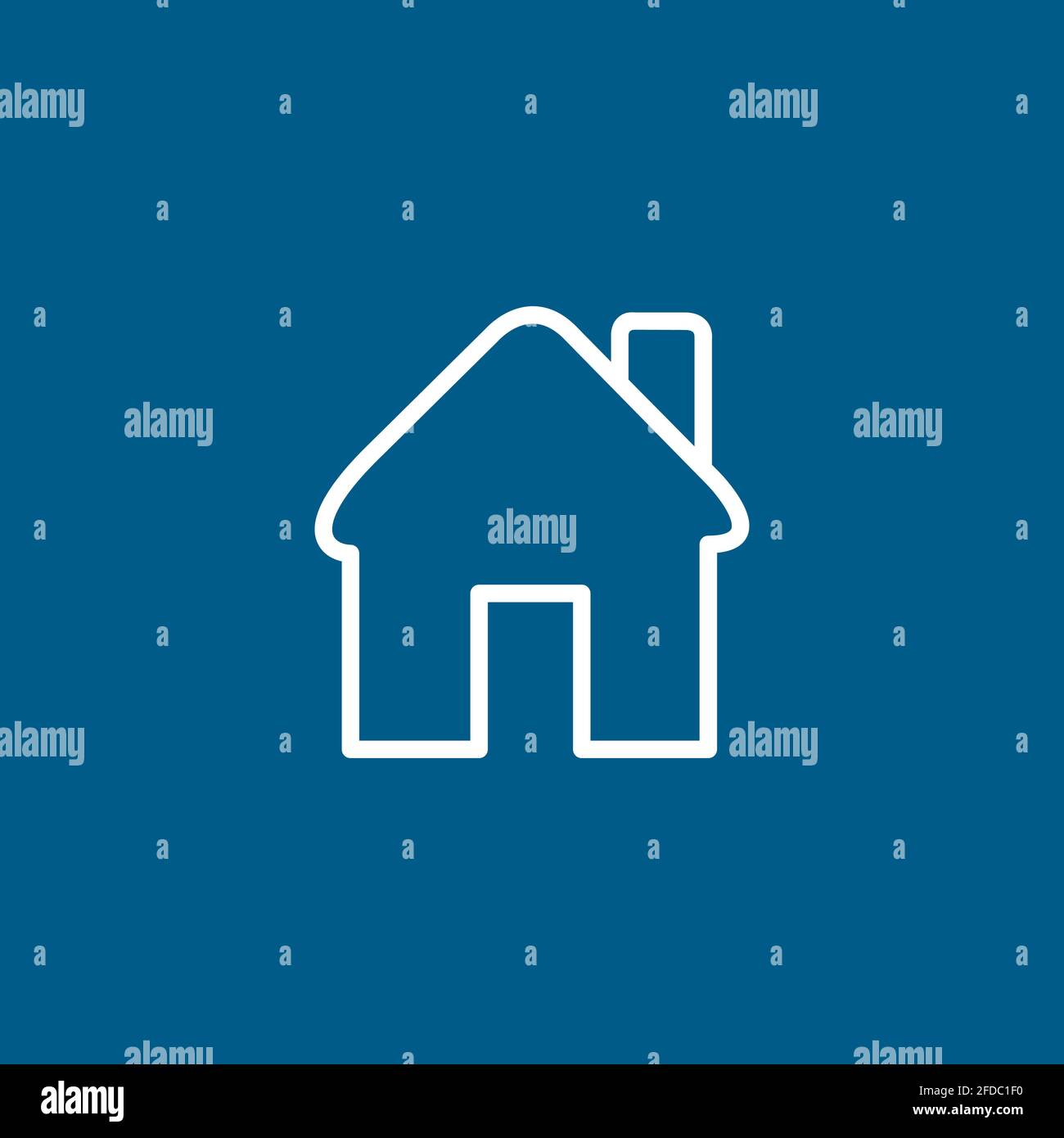 Home Line Icon On Blue Background. Blue Flat Style Vector Illustration ...