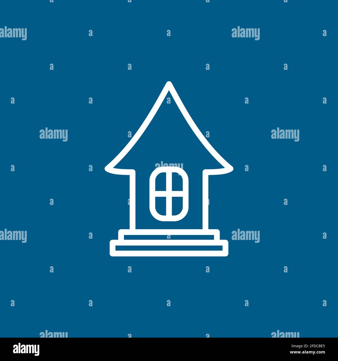 Home Line Icon On Blue Background. Blue Flat Style Vector Illustration ...