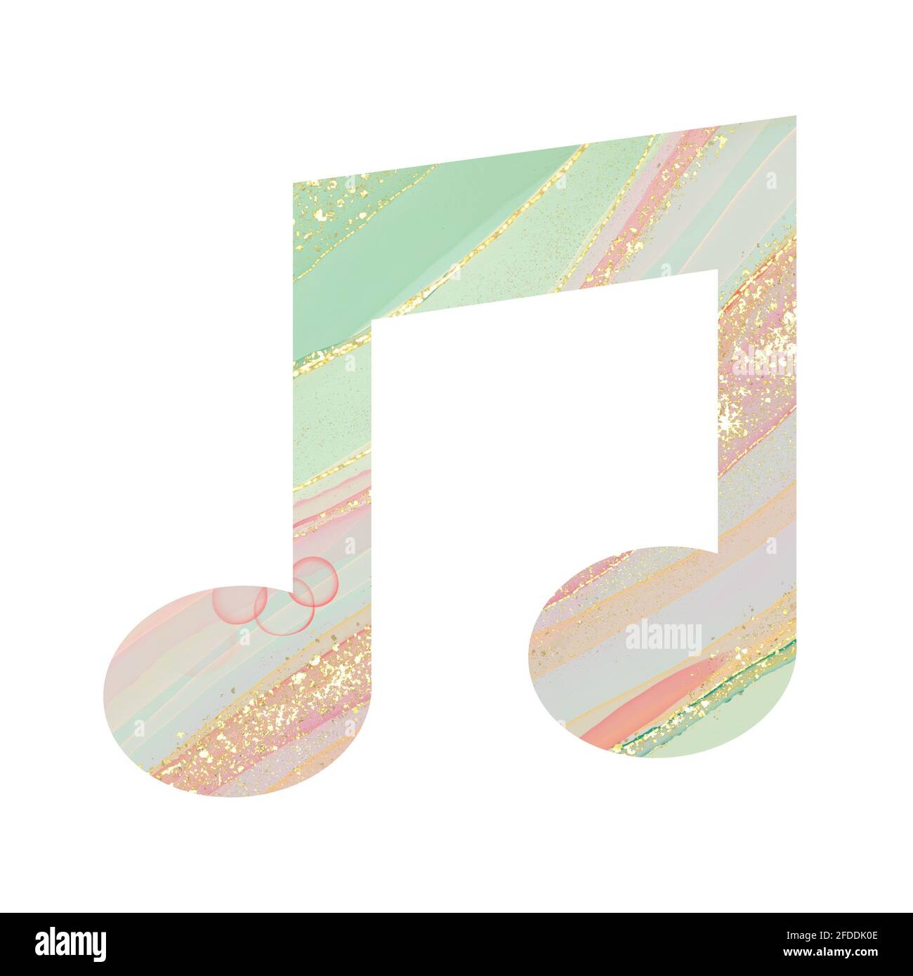 Music Notes fluid ink art textured icon Stock Photo - Alamy