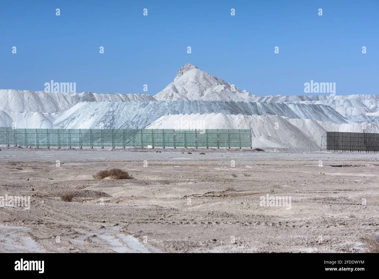 Open-air asbestos mining plant and steel frame fence Stock Photo - Alamy