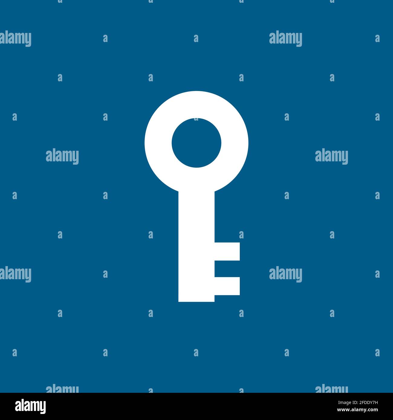 Key Icon On Blue Background. Blue Flat Style Vector Illustration Stock ...